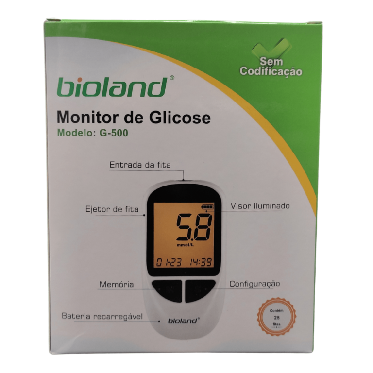 MONITOR DE GLICOSE – MODELO G-500 – BIOLAND - Nipo Ortopedia | Conforto ...