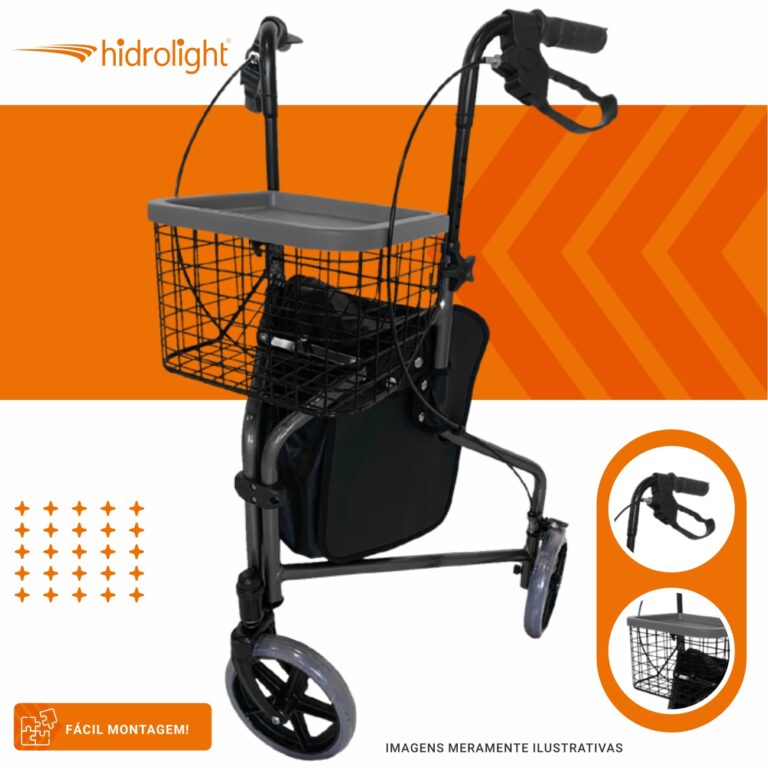 ANDADOR TRICICLO HIDROLIGHT – SC301 - Nipo Ortopedia | Conforto e Saúde